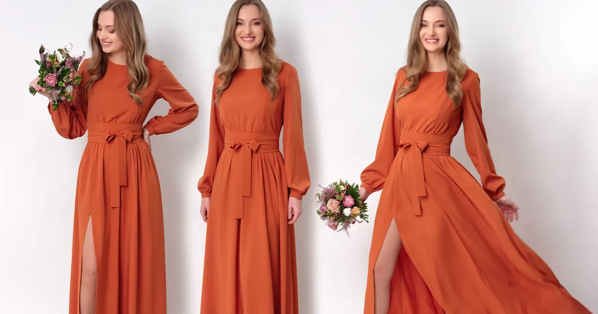 Orange Formal Dresses Tangerine Evening Prom Party Gowns - Lunss