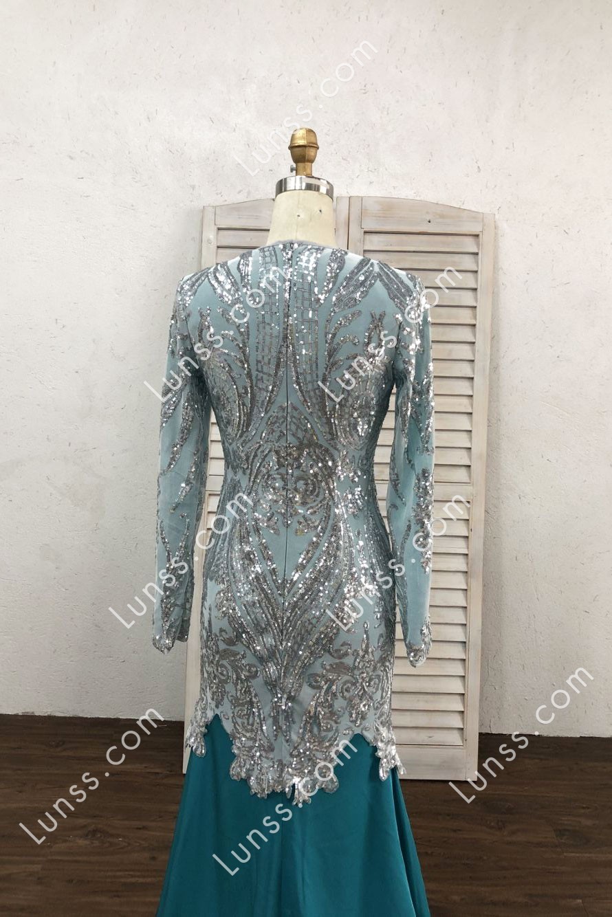 Custom Made Dresses with Modest V-neck and Closed Back - Lunss