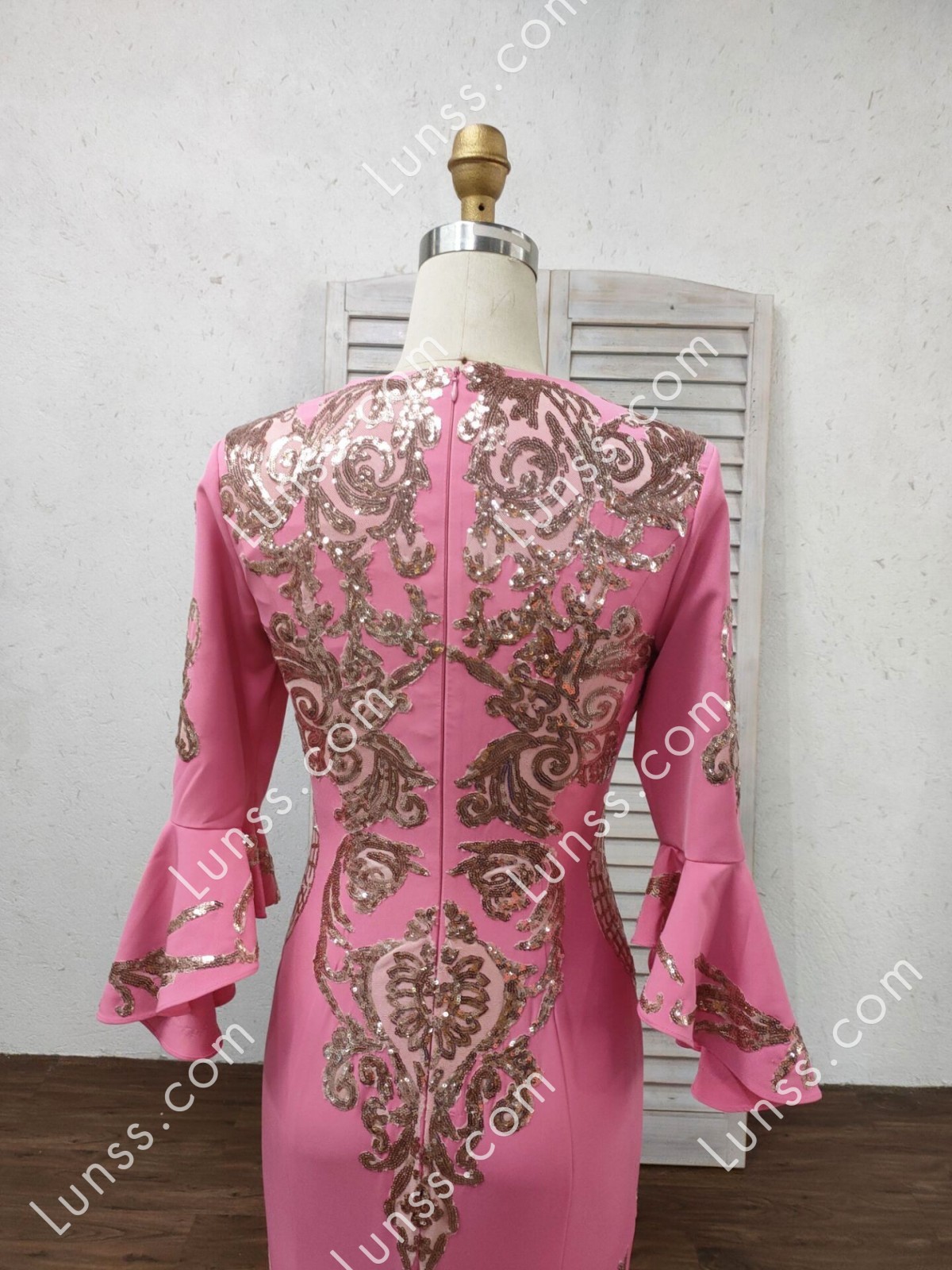 Custom Made Dresses with Modest V-neck and Closed Back - Lunss