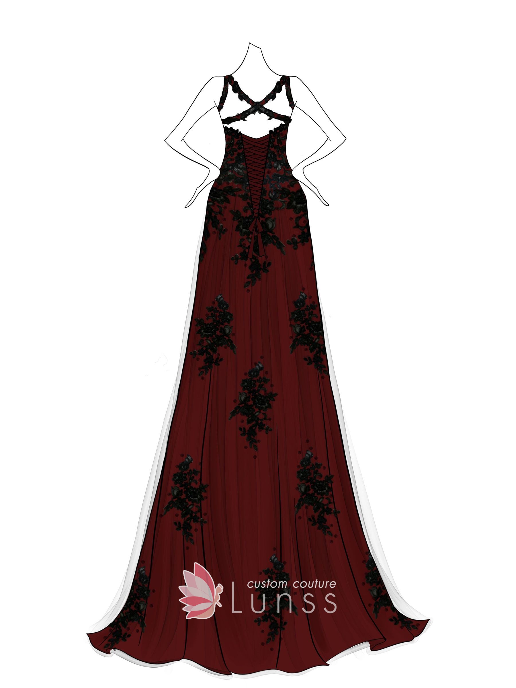 Dress Sketches Gallery - Wedding Dresses, Evening Prom Gowns - Lunss