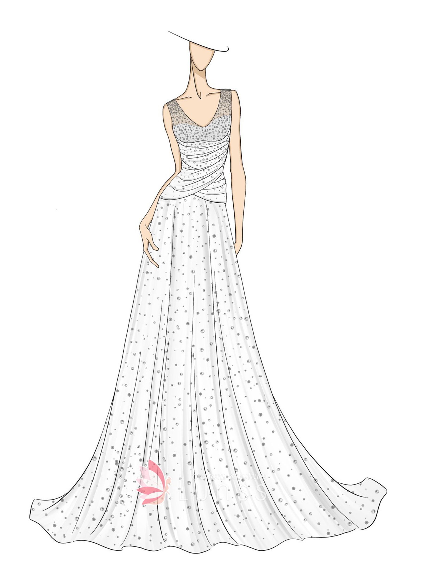 Dress Sketches Gallery - Wedding Dresses, Evening Prom Gowns - Lunss