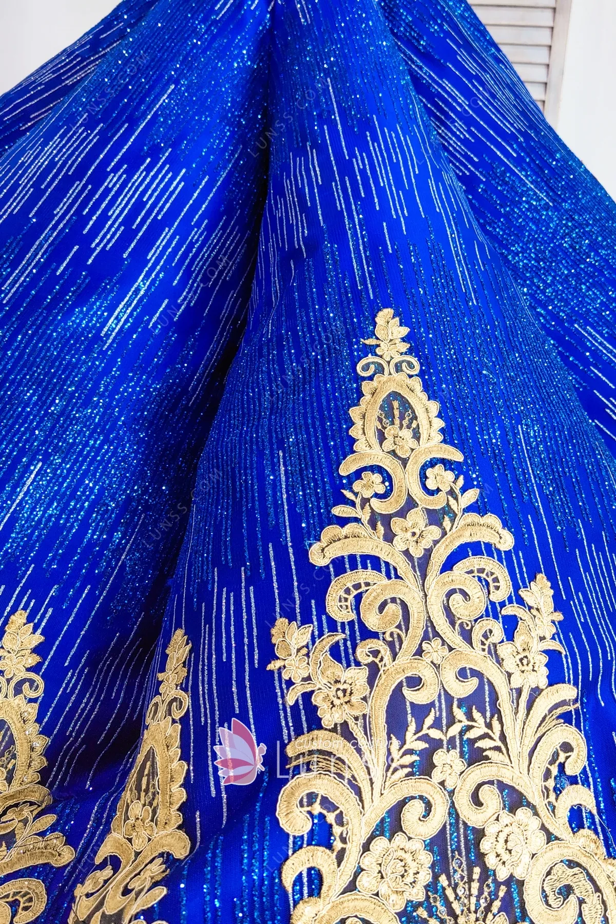 Dazzling Glitter Royal Blue Trumpet Prom Dress - Lunss